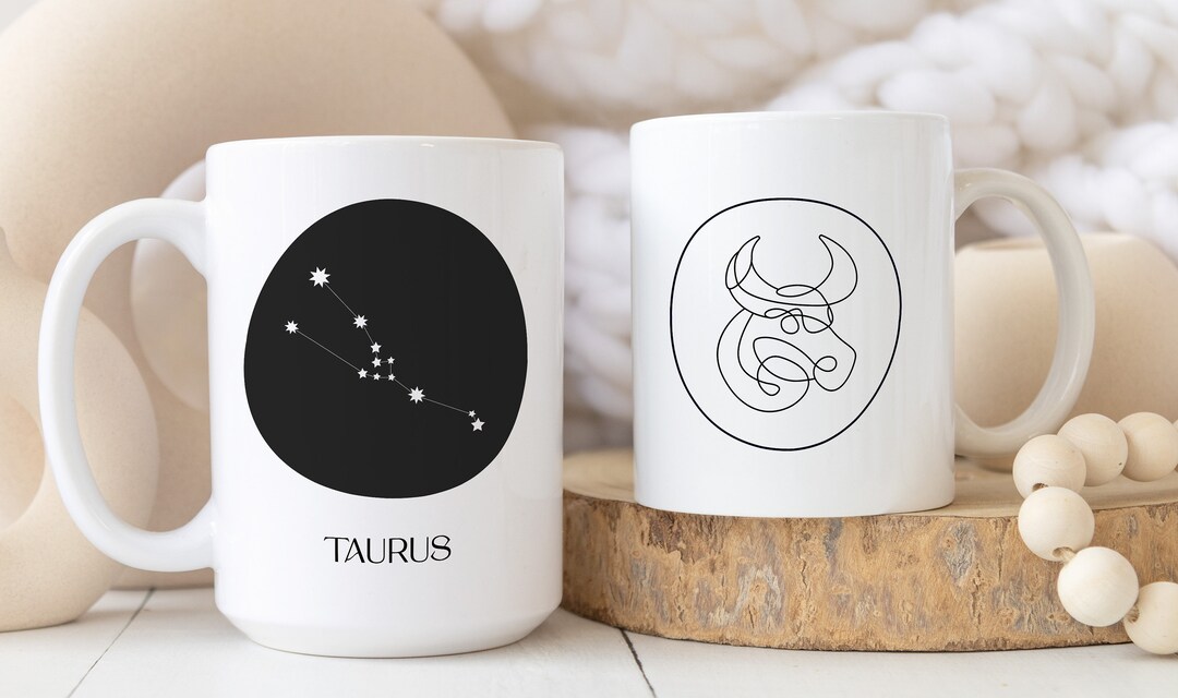 Taurus Modern Boho Zodiac Mug, Star Sign Mug, Constellation Mug ...
