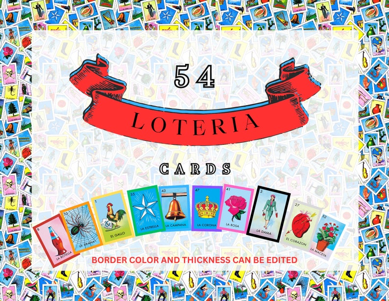 54 Digital Mexican Loteria Game Cards Download - Etsy