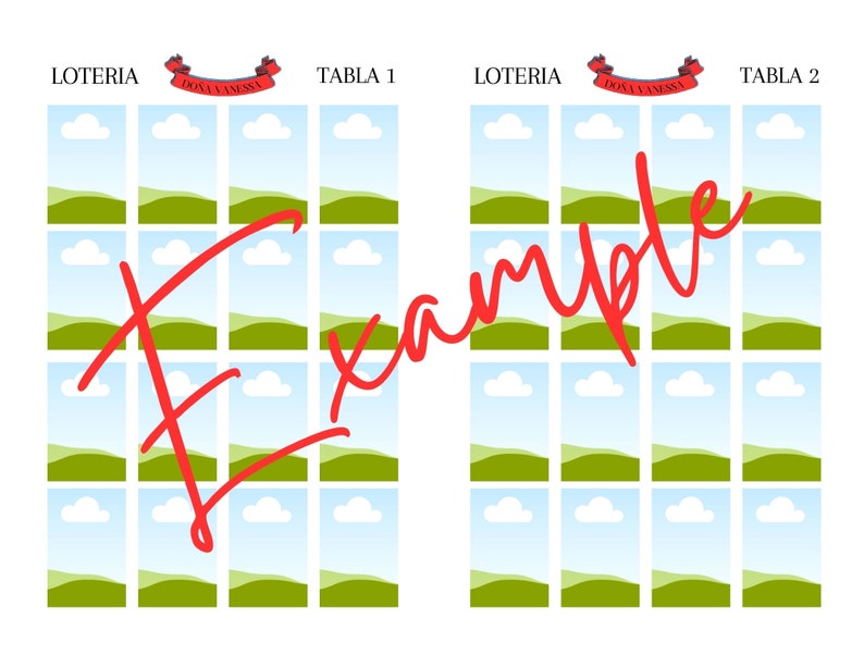 Editable Printable Mexican Loteria Game Template Download 2 Cards per ...