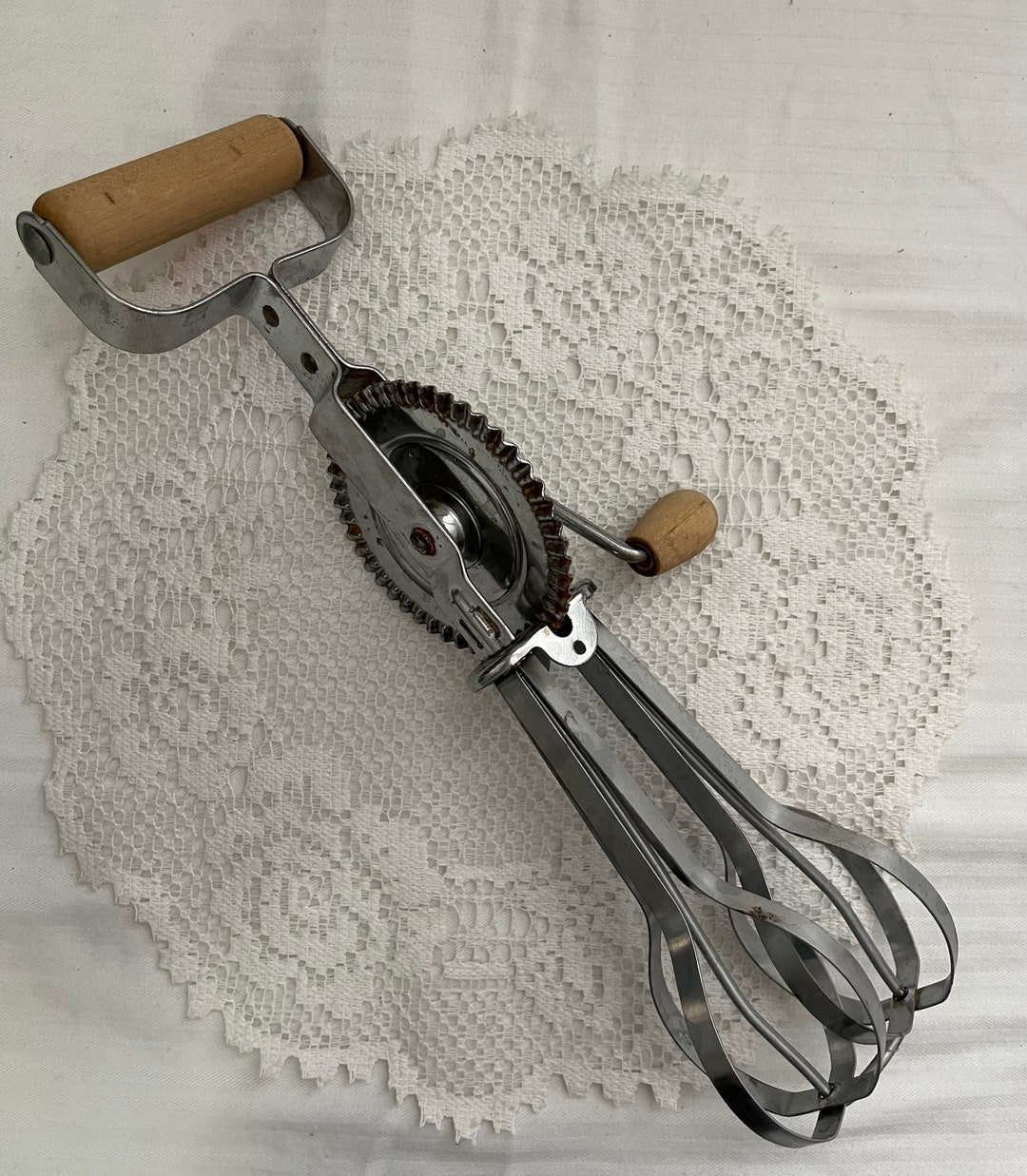Vintage Hand Mixer With Natural Wood Handle - Etsy