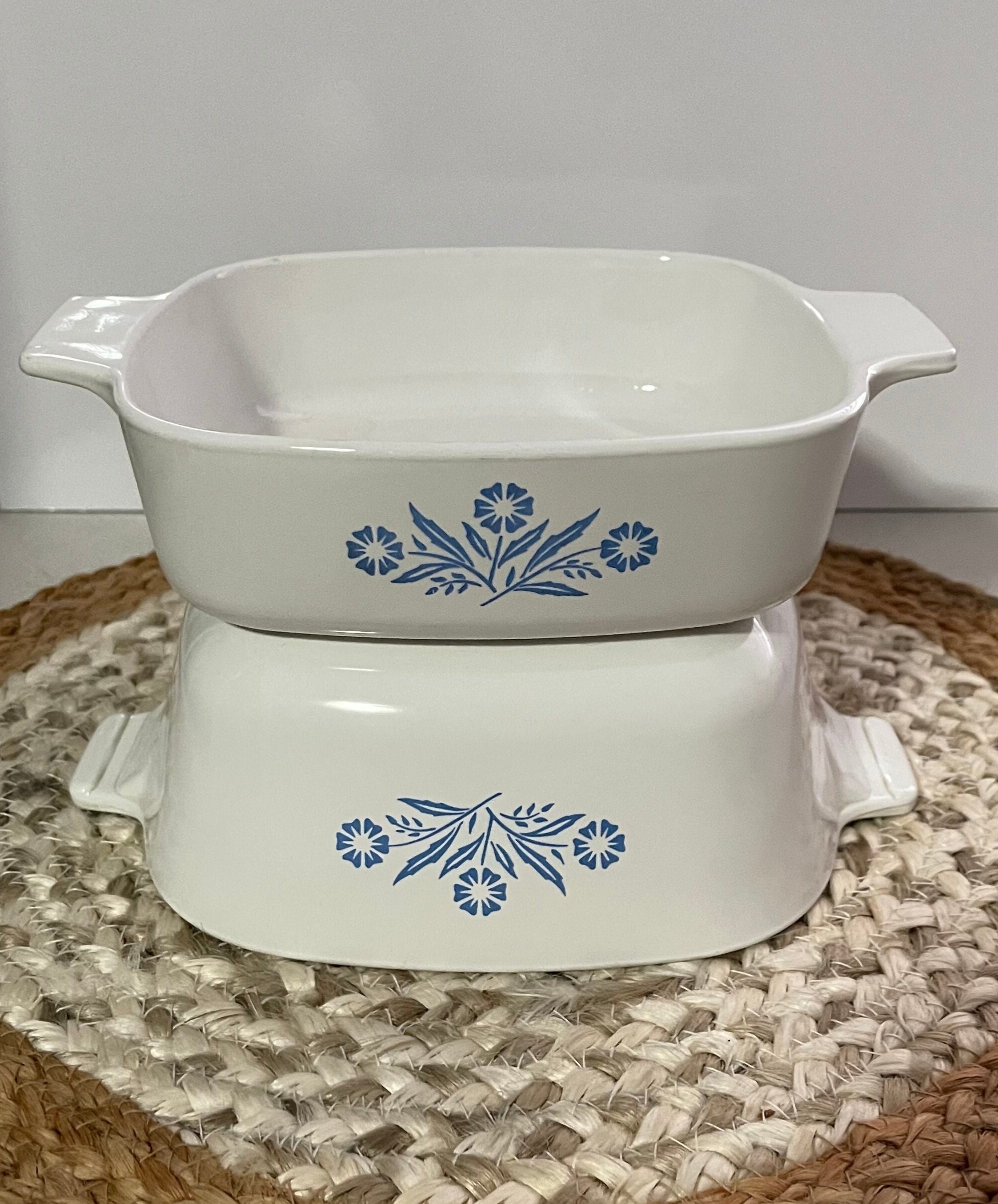 Corning Ware Blue Cornflower Casserole Dishes-set of 2 - Etsy