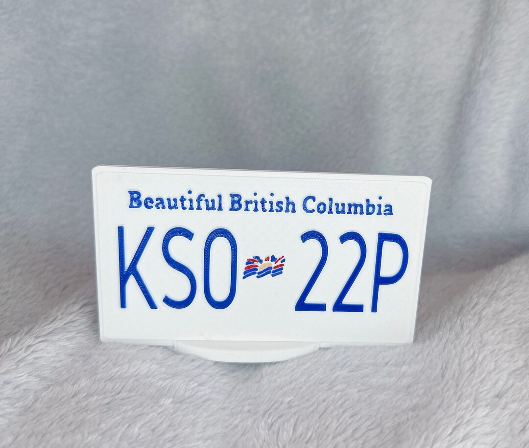 BC Regular License Plates 4.8 X 2.8 With Stand / Custom Plate - Etsy Canada