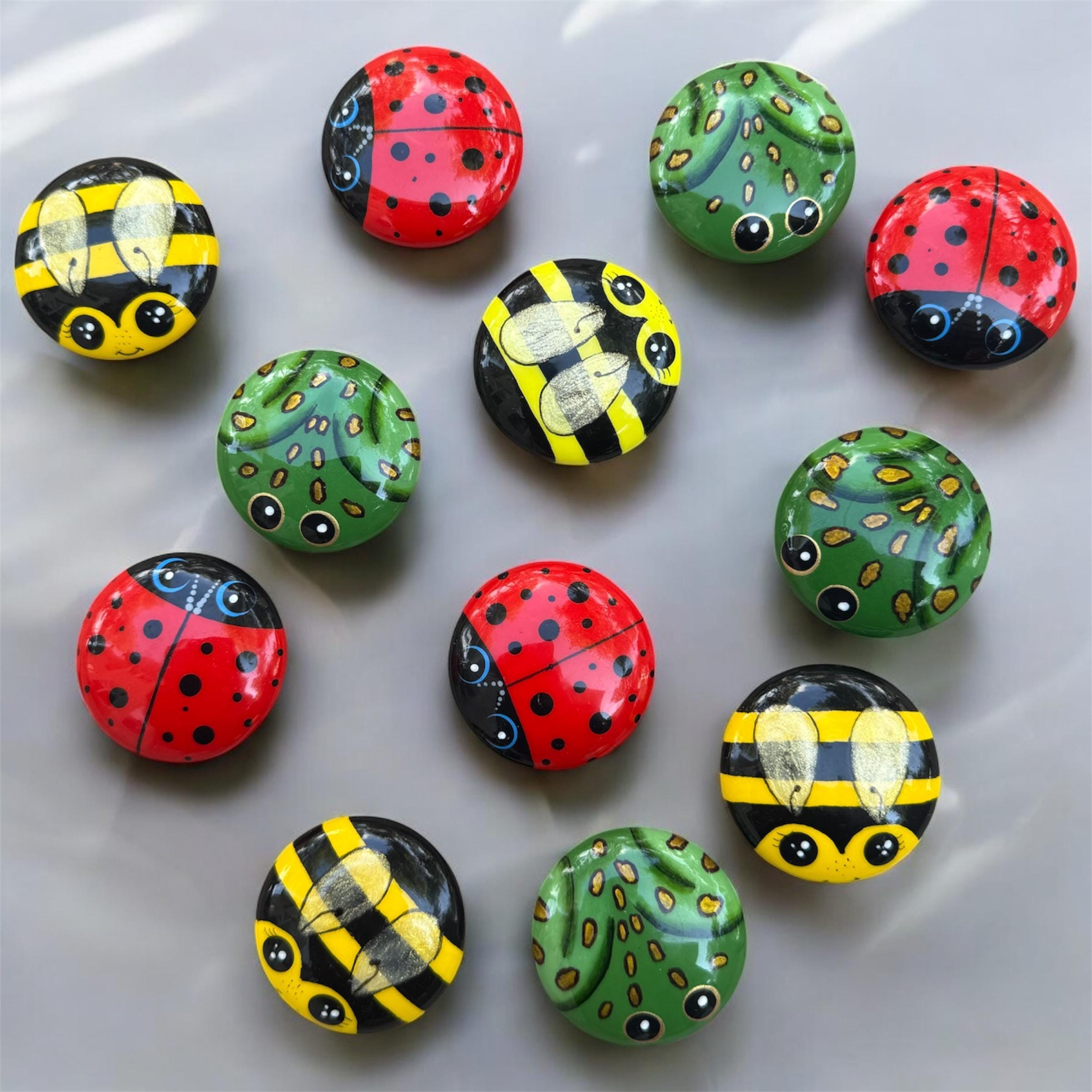 Frogs, Ladybugs, and Bees - Garden Pet Painted Rocks - Etsy