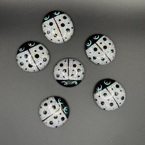 Glitter Ladybugs, Set of 6 Hand Painted Flat Marble Rocks - Etsy