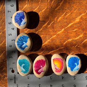 Hand-painted Betta Fish Stones: A Splash of Blue and Red for Aquatic ...
