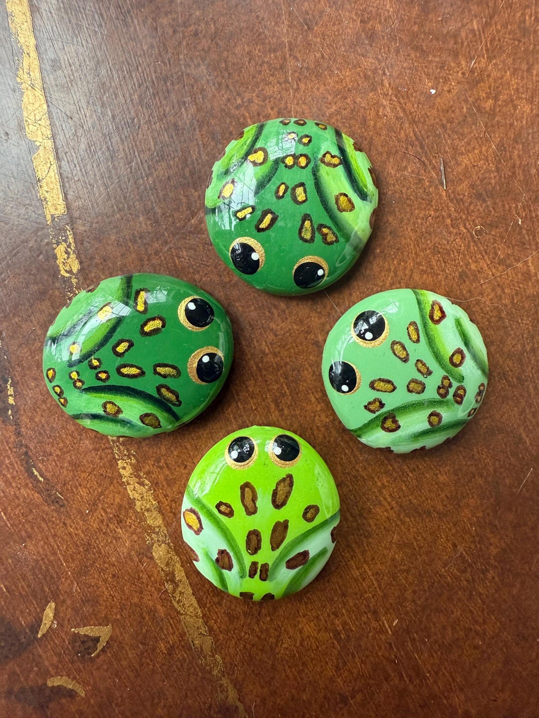 Lucky Frogs, Set of 6 Adorable Handcrafted Baby Frog Marbles - Perfect ...