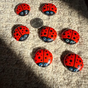 Lucky Ladybugs, Set of 4 Hand Painted Marble Rocks. - Etsy