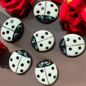 Lucky Ladybugs, Set of 4 Hand Painted Marble Rocks. - Etsy