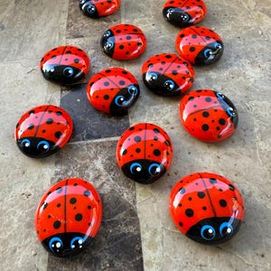 Lucky Ladybugs, Set of 4 Hand Painted Marble Rocks. - Etsy