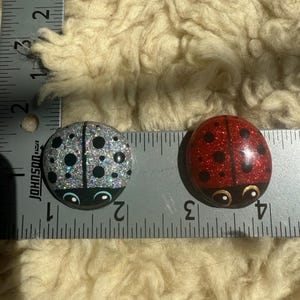 Glitter Ladybugs, Set of 6 Hand Painted Flat Marble Rocks - Etsy