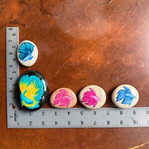 Betta Fish Painted Rocks, Small Aquatic Home Decor - Etsy