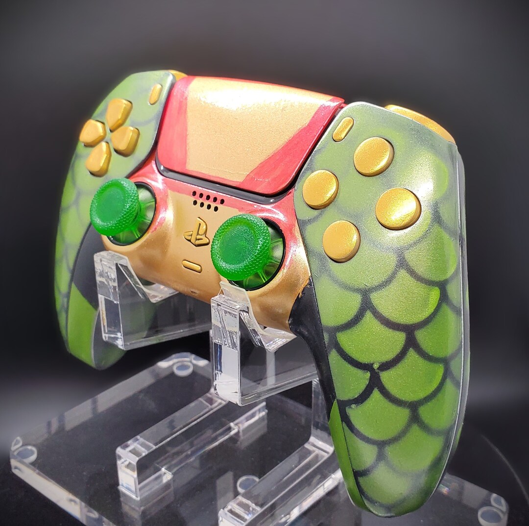 Shenron Dragon Ball Custom Dualsense PS5 Controller Green Scales Gold ...