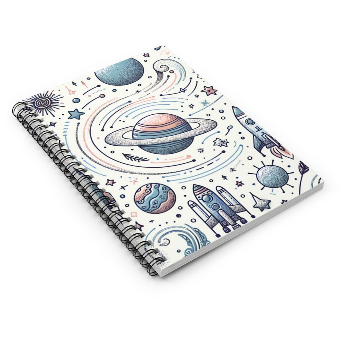 Space-themed Spiral Notebook Astronaut & Planets Journal for Students ...