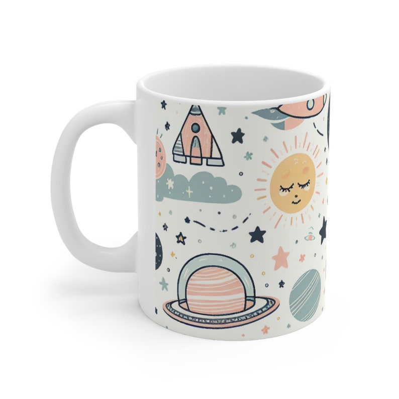Space-themed Ceramic Mug Astronaut & Planets Coffee Cup Gift for ...