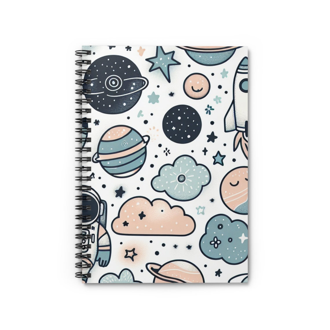 Space-themed Spiral Notebook Astronaut & Planets Design Kids Journal ...