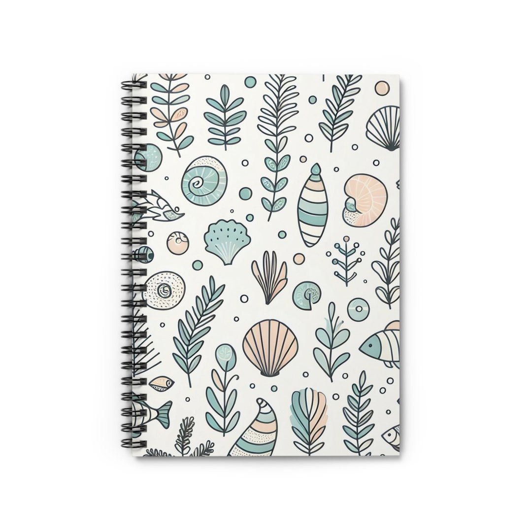 Ocean Life Spiral Notebook Aquatic Themed Writing Journal, Sea ...