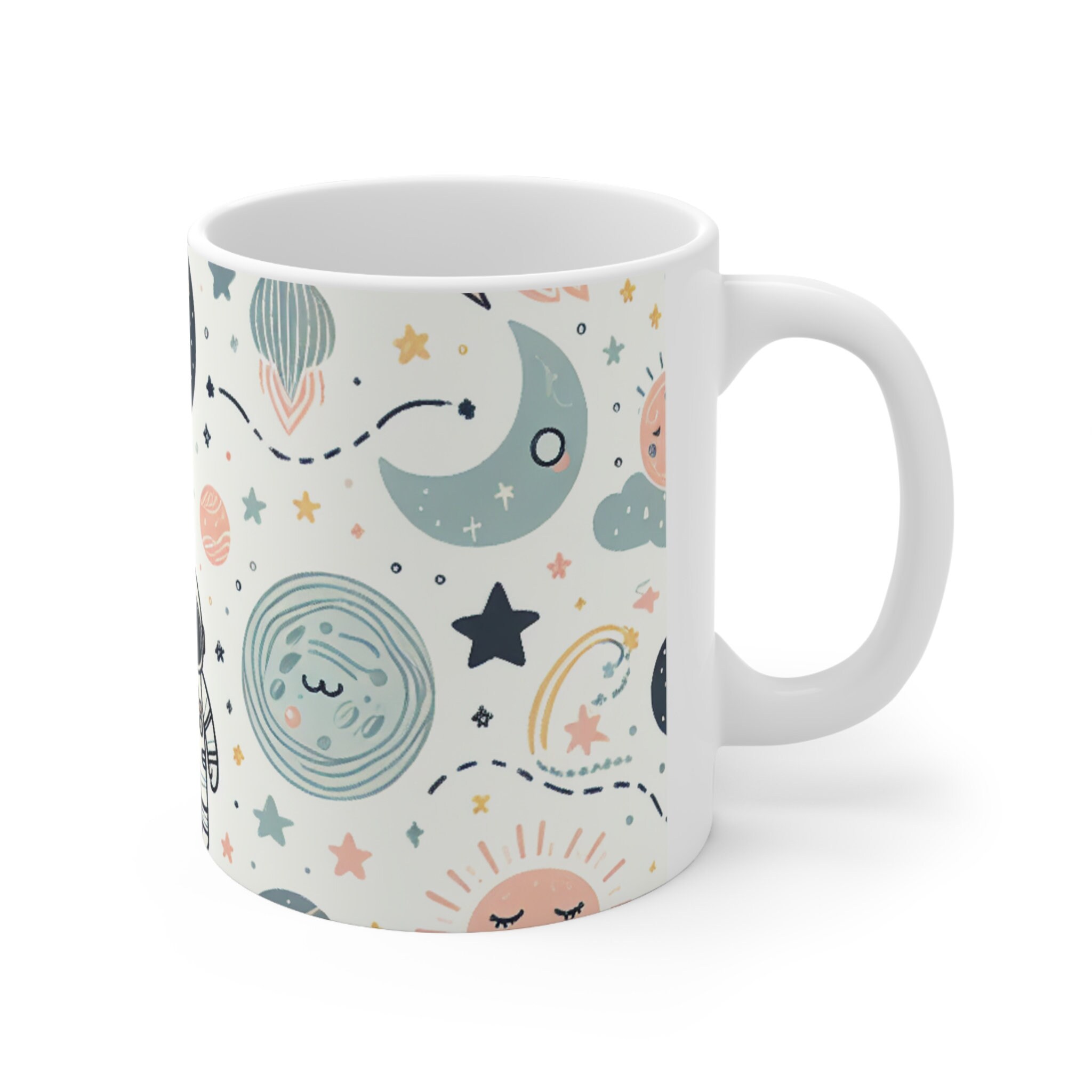 Space-themed Ceramic Mug Astronaut & Planets Coffee Cup Gift for ...