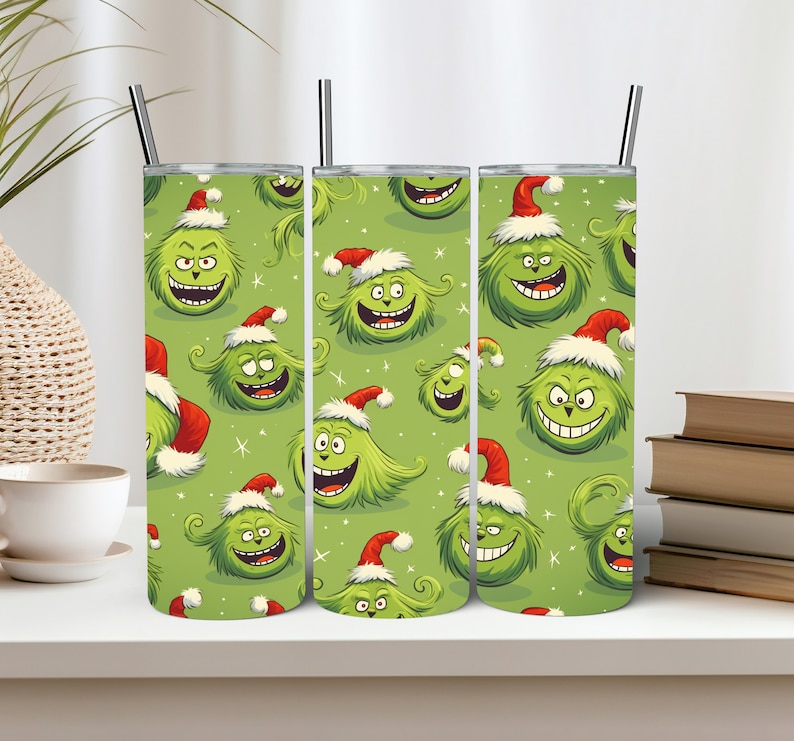 3D Christmas Grinch Face Tumbler Sublimation Designs Grinch - Etsy