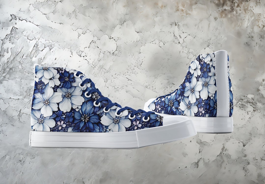 Custom Printed Converse Style Canvas Medium/high Top Trainers Shoes ...