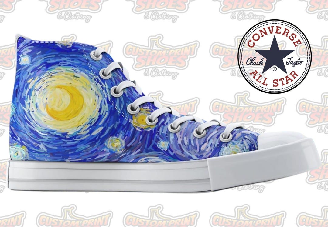 Van Gogh Converse High Top Sneakers | Custom Art Shoes - Etsy