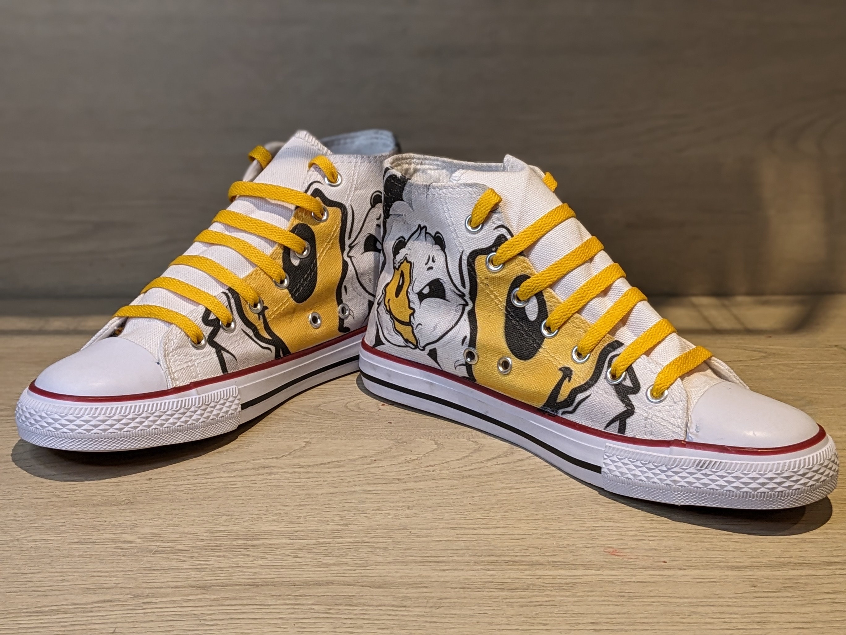 Custom Printed Converse Style Canvas Medium/high Top Trainers Shoes ...
