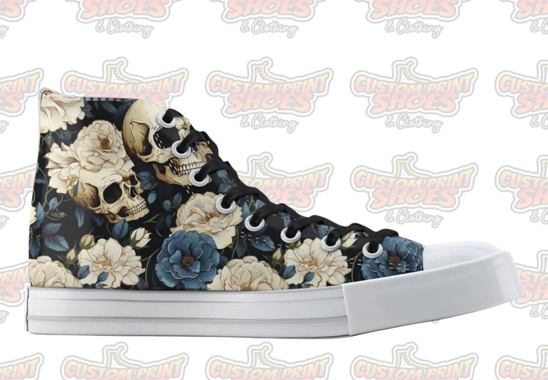 Custom Printed Converse Style Canvas High Top Trainers Shoes | Gothic ...
