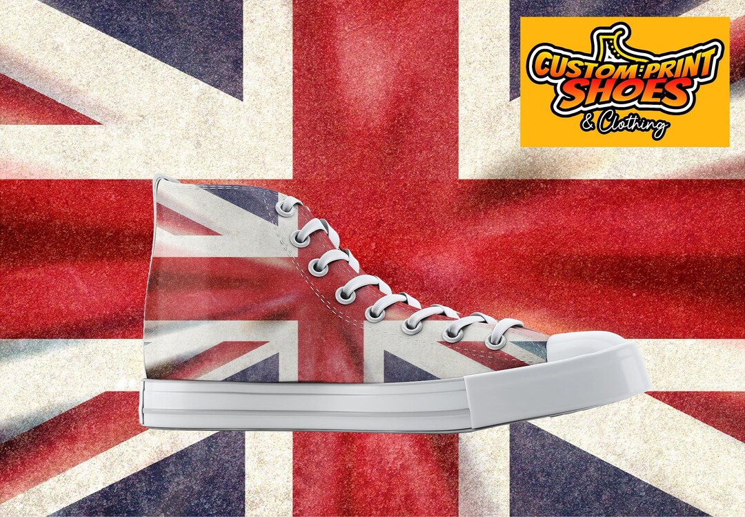 Custom Printed Converse Style Canvas Medium/high Top Trainers Shoes ...