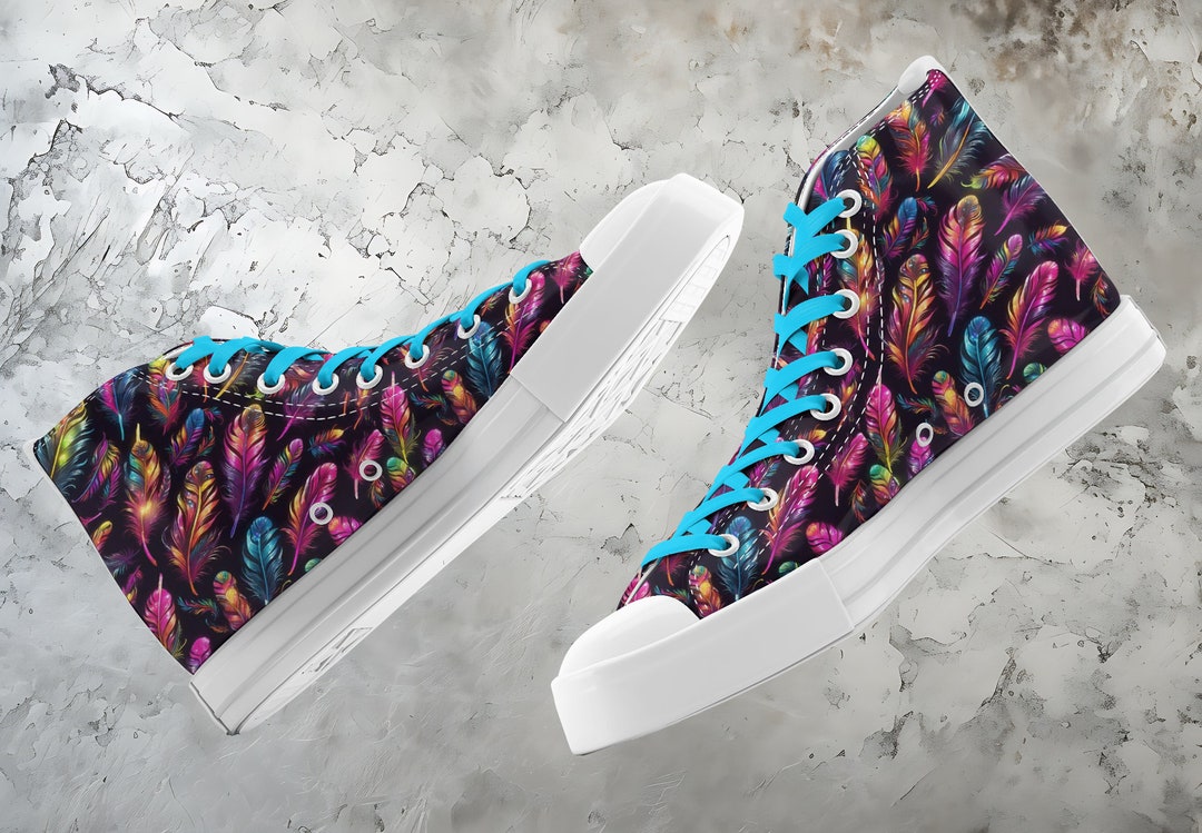 Custom Printed Converse Style Canvas Medium/high Top Trainers Shoes ...