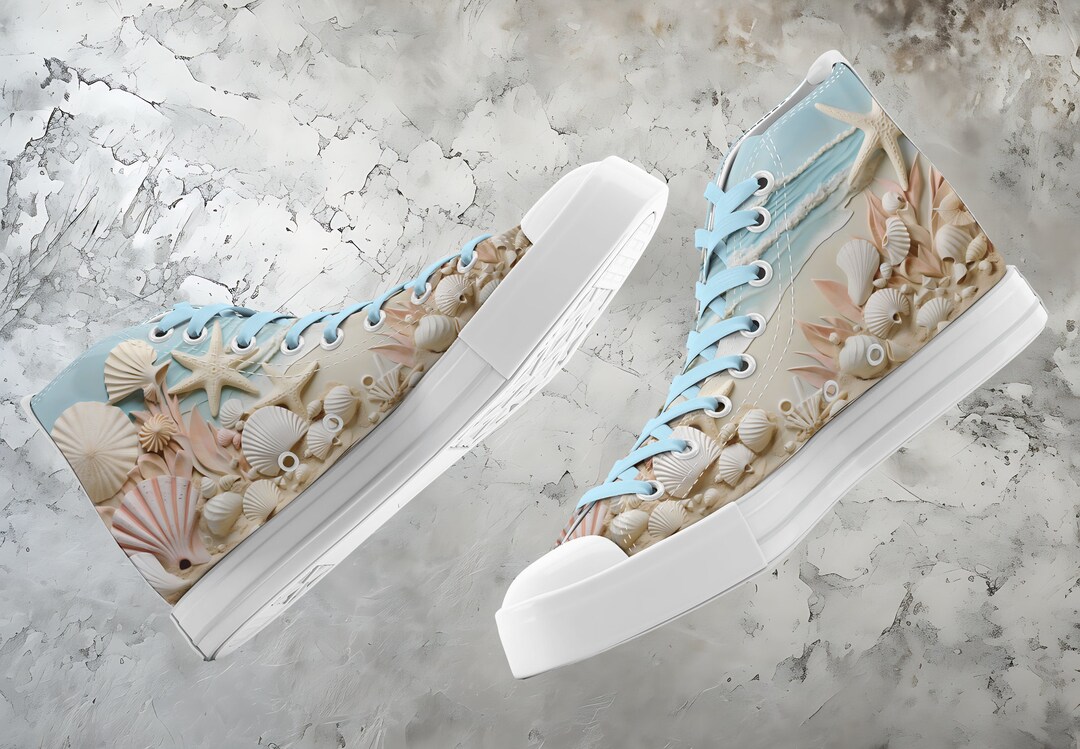 Custom Printed Converse Style Canvas Medium/high Top Trainers Shoes ...