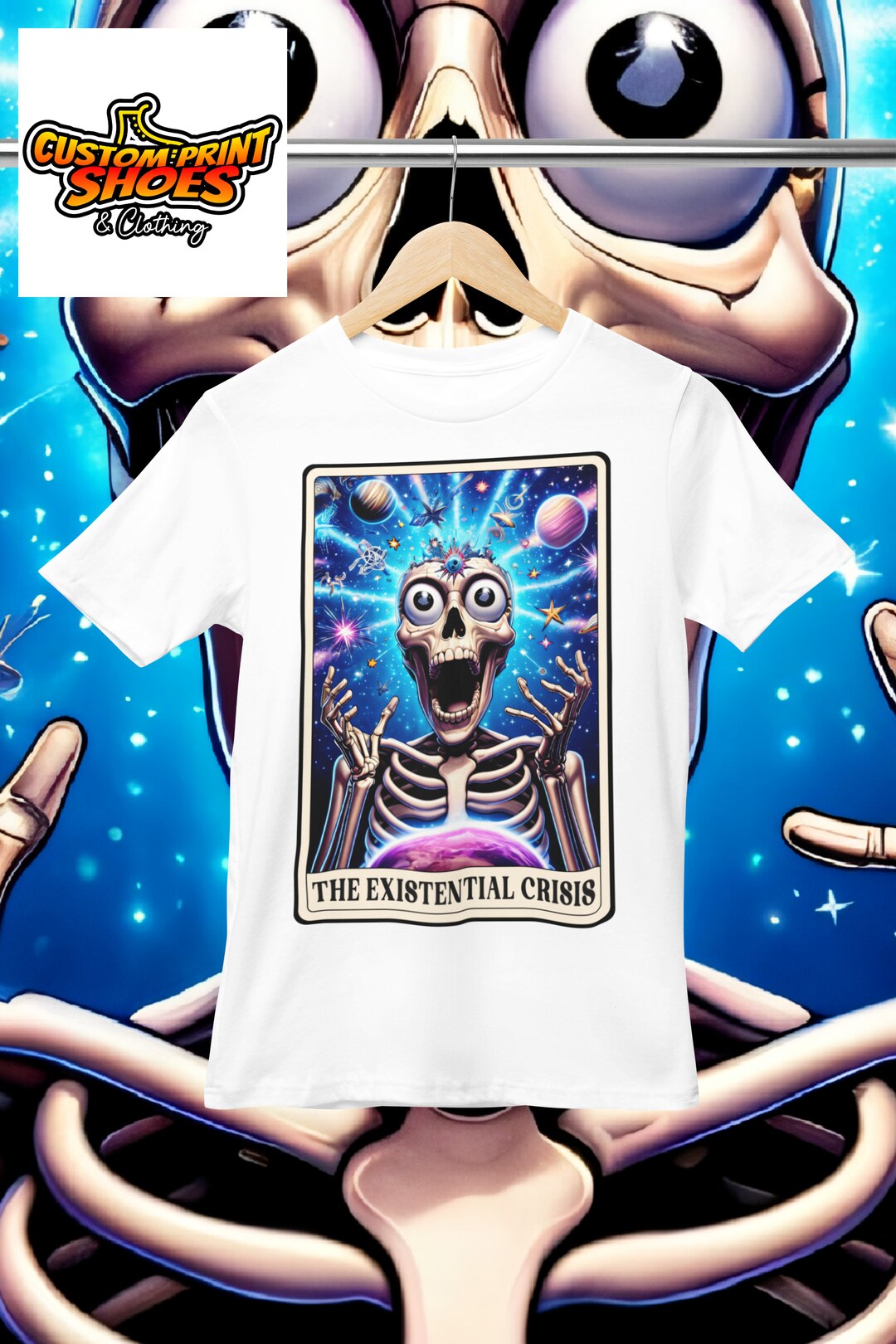 Custom Printed T-shirt | Funny Tarot Card Style Comedy | the Existential Crisis | Personalised ...