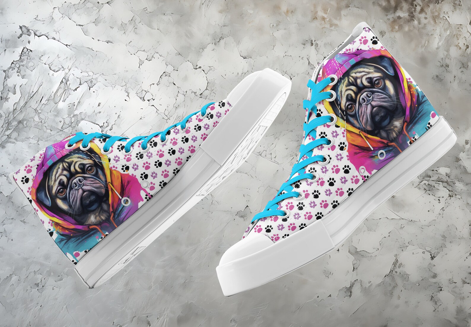 Custom Printed Converse Style Canvas Medium/high Top Trainers Shoes ...