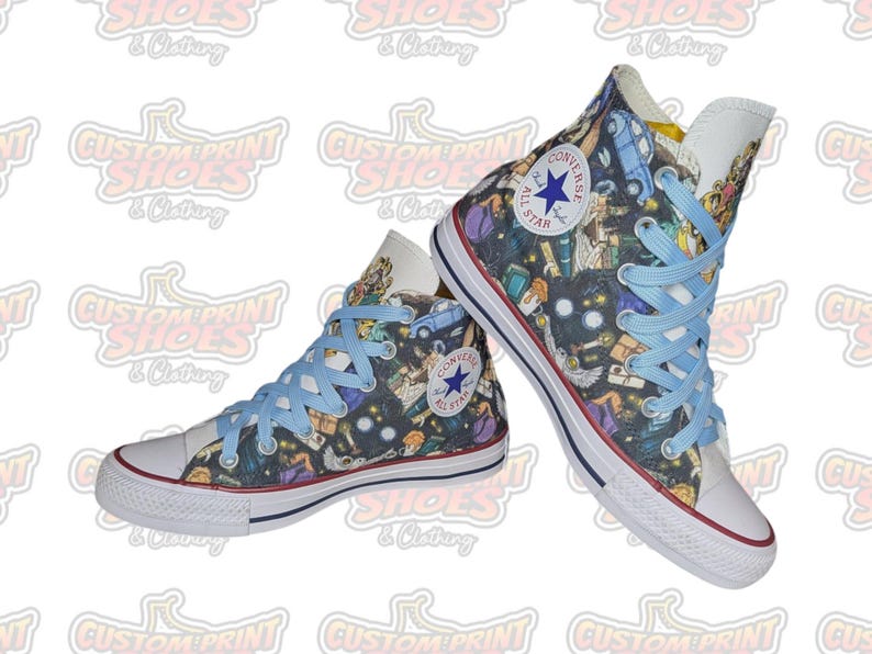 Custom Printed Genuine Converse Canvas High Top Trainers Shoes | Harry ...