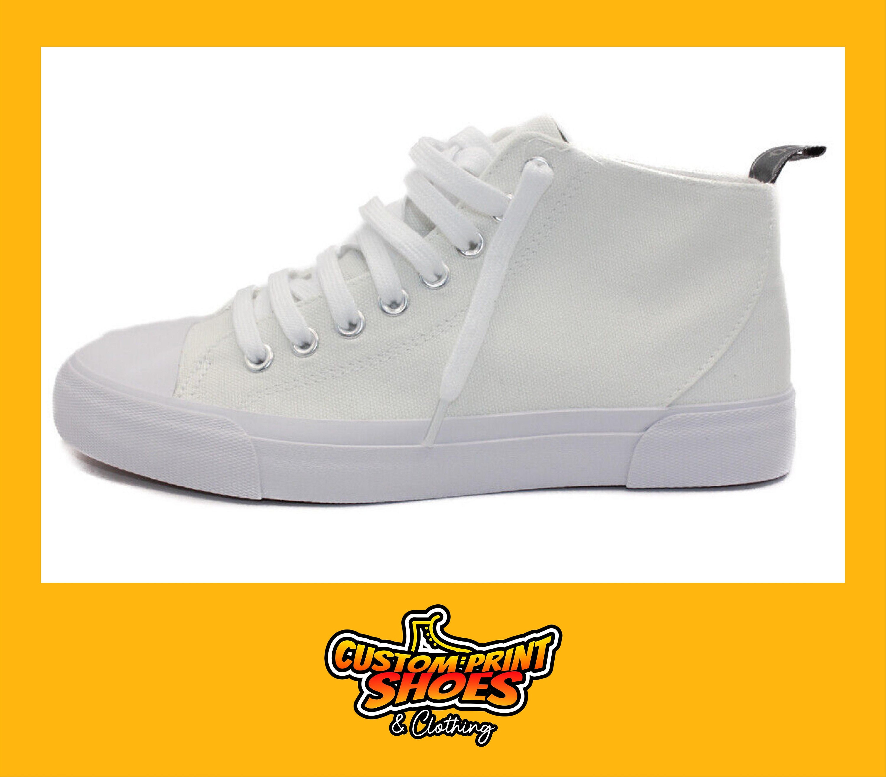 Custom Printed Converse Style Canvas Medium/high Top Trainers Shoes ...