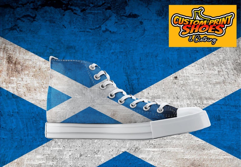 Custom Printed Converse Style Canvas High Top Trainers Shoes Scotland ...