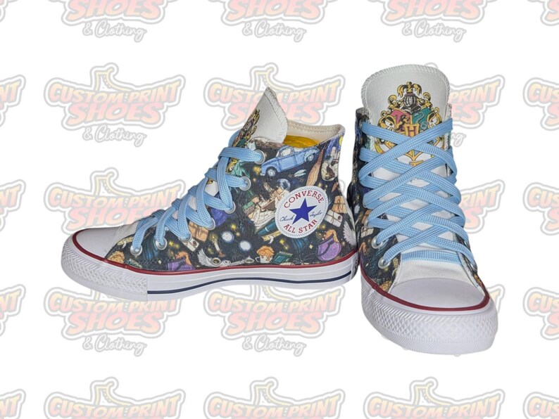 Custom Printed Genuine Converse Canvas High Top Trainers Shoes | Harry ...