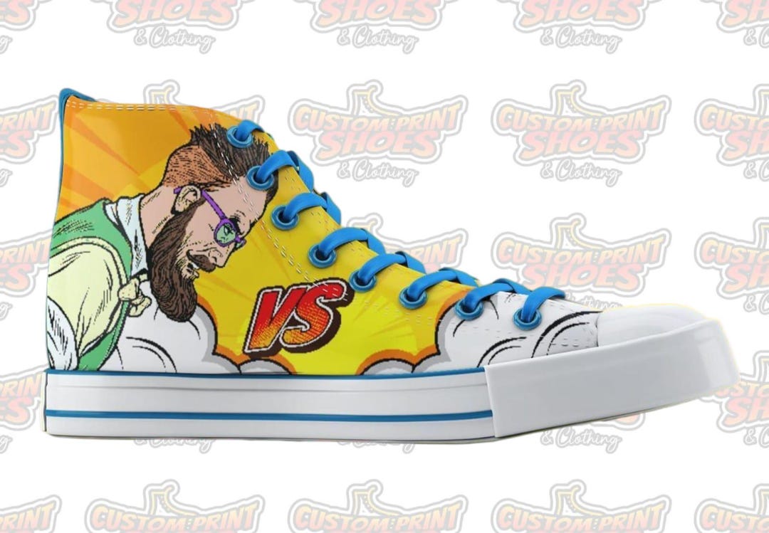 Custom Cartoon Comic High Top Trainers | Personalized Canvas Shoes - Etsy