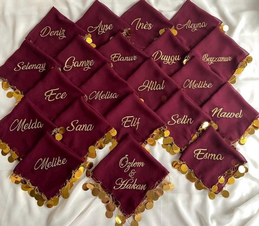 Personalized Embroidered Chiffon Dancing Handkerchief Bestickte ...