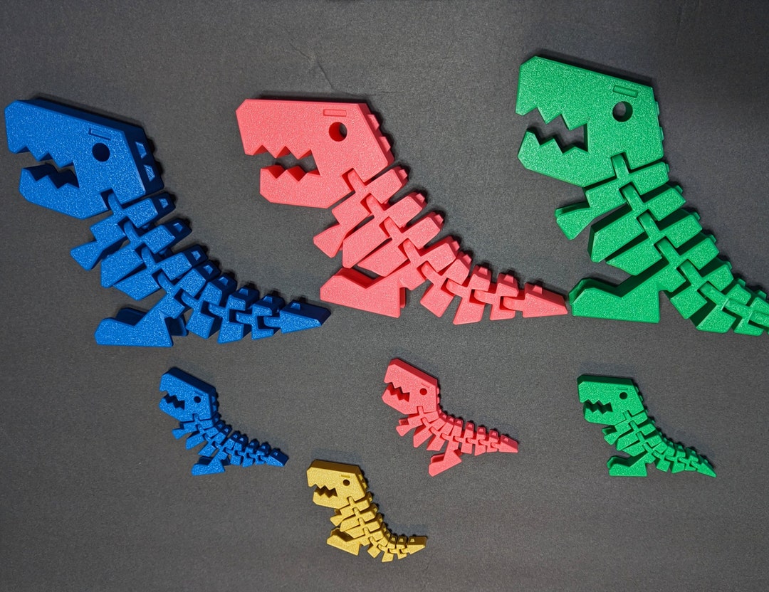 3D Printed Flexi Rex Dinosaur Fidget Toy - Many Colors, Two Sizes - Etsy