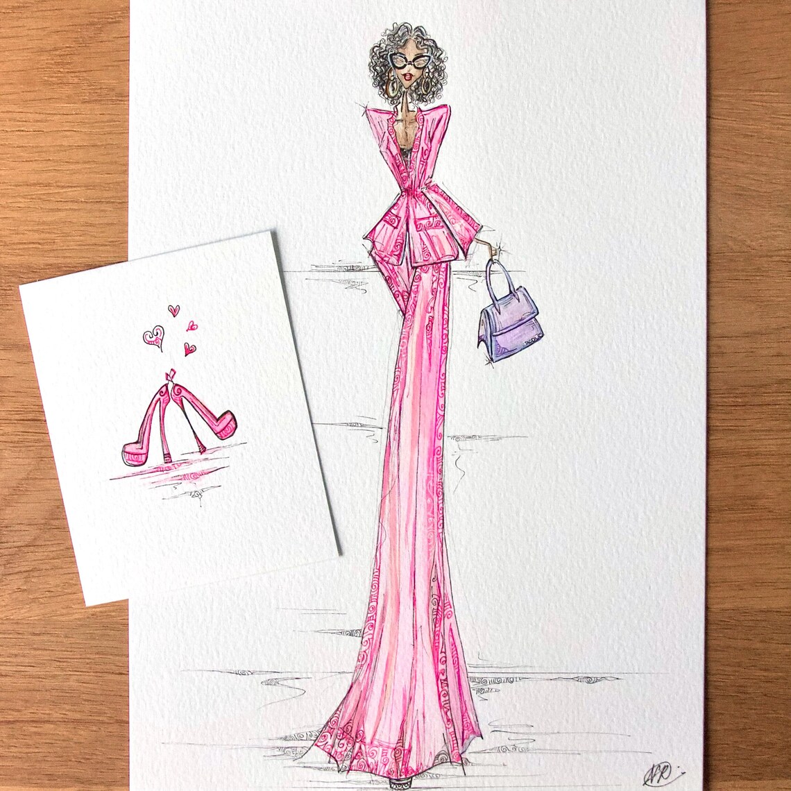 Custom Watercolor Fashion Illustration, Personalized Portrait - Etsy