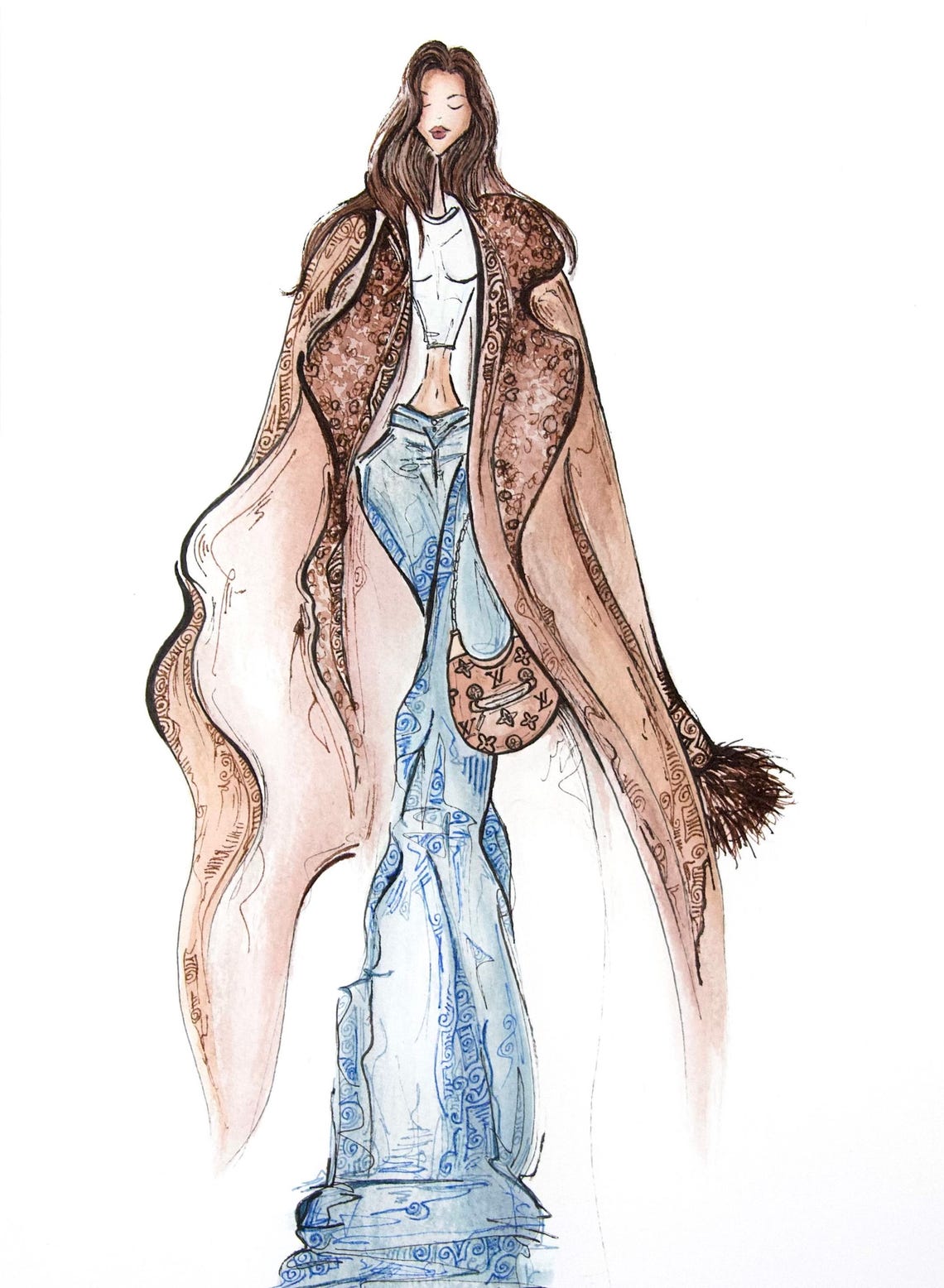 Custom Watercolor Fashion Illustration, Personalized Portrait - Etsy