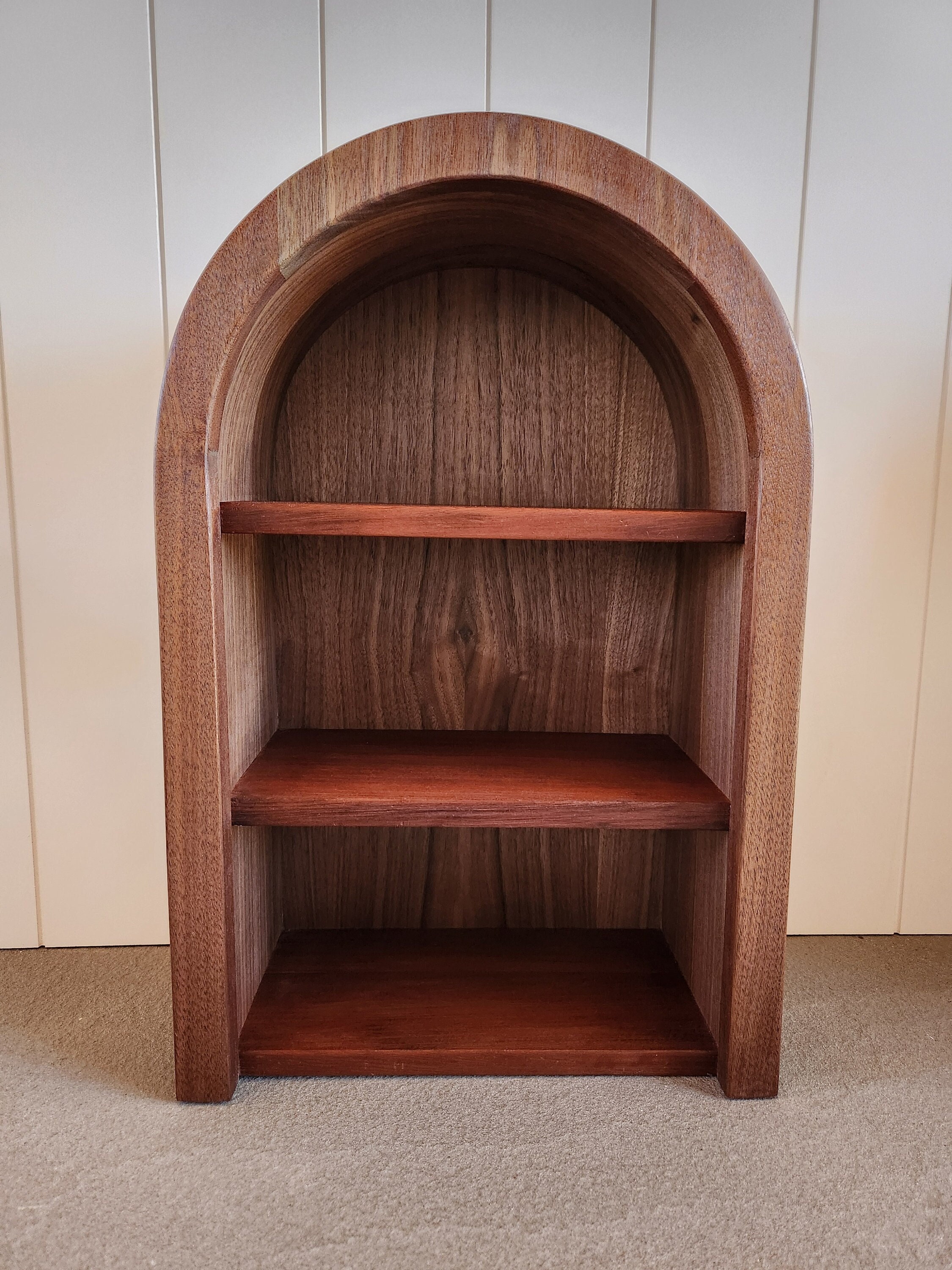 Small Walnut Arched Shelving Unit/cabinet - Etsy