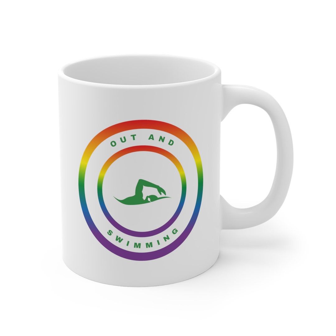 LGBTQ Swimming Mug Gift, Pride Colors, LGBTQ Cup, Mug 11oz, Tea/coffee ...