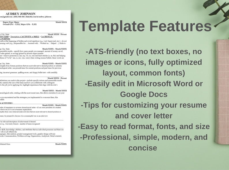 Entry Level Resume Template Professional Cv Template Editable Template ...