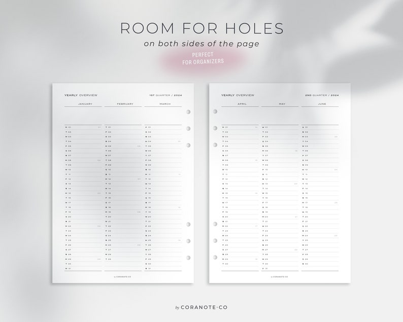 2024 Yearly Overview Planner Template, Easily Printable and Fillable ...