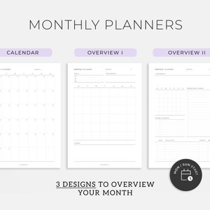 Daily Weekly Monthly Printable Planner Templates Undated Planner Bundle ...