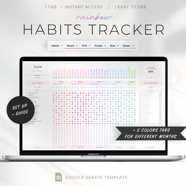 Pretty Spreadsheet Google Sheets - Etsy