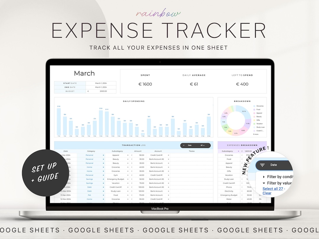 Expense Tracker for Google Sheets, Bill Tracker, Expenses Tracker ...