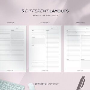Daily Planner Template With 3 Layouts. Easily Printable and Fillable ...