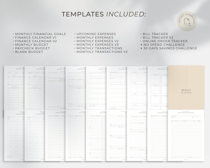Monthly Budget Printable Planner, Paycheck Budget Planner, Monthly ...