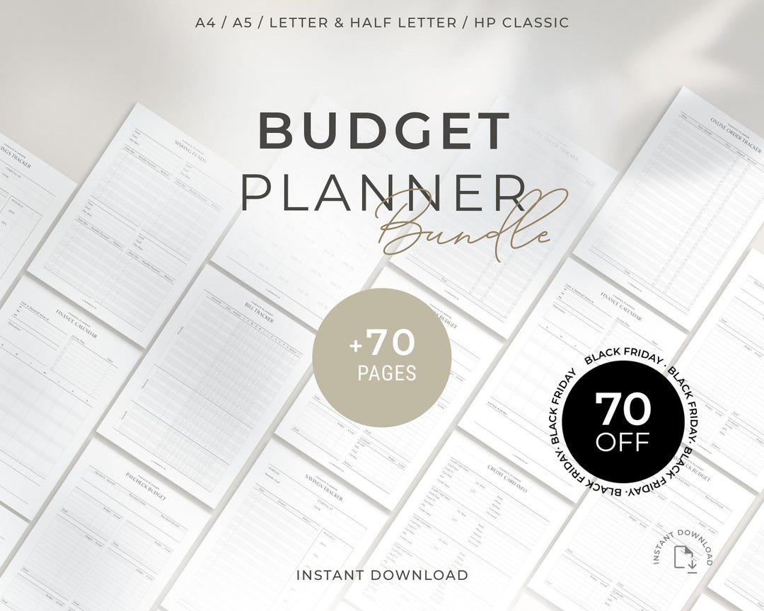 Budget Planner BUNDLE, Printable Personal Finance Binder Financial ...